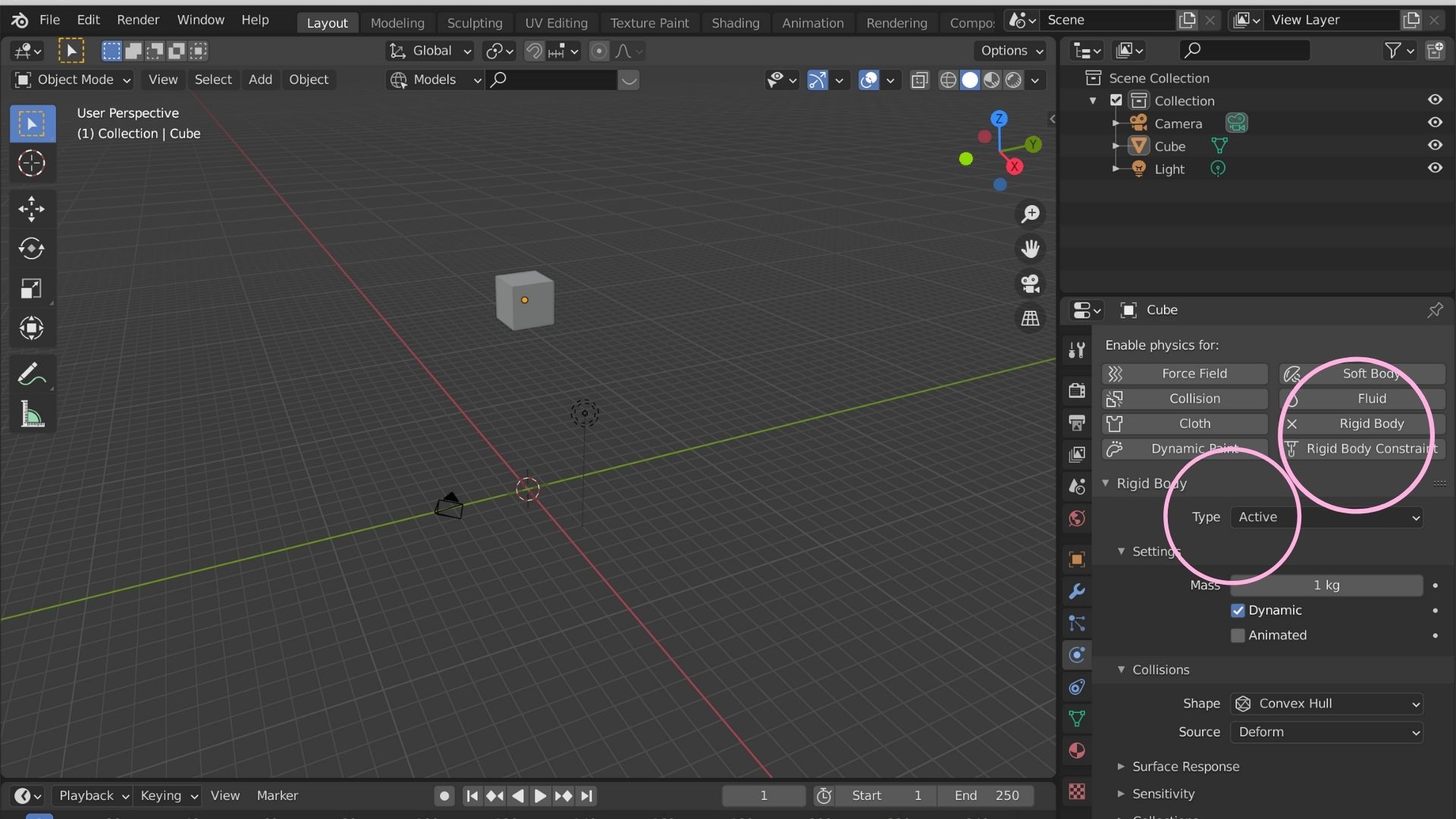 blender重力で地面に落下するアニメーション – ceriseworks.com